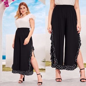Pants & Jumpsuits | Plus Size Flutter Side Slit Pants Black | Poshmark